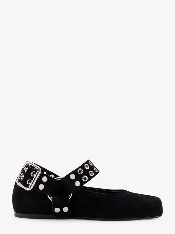 Alaïa Suede Biker Flat - Black