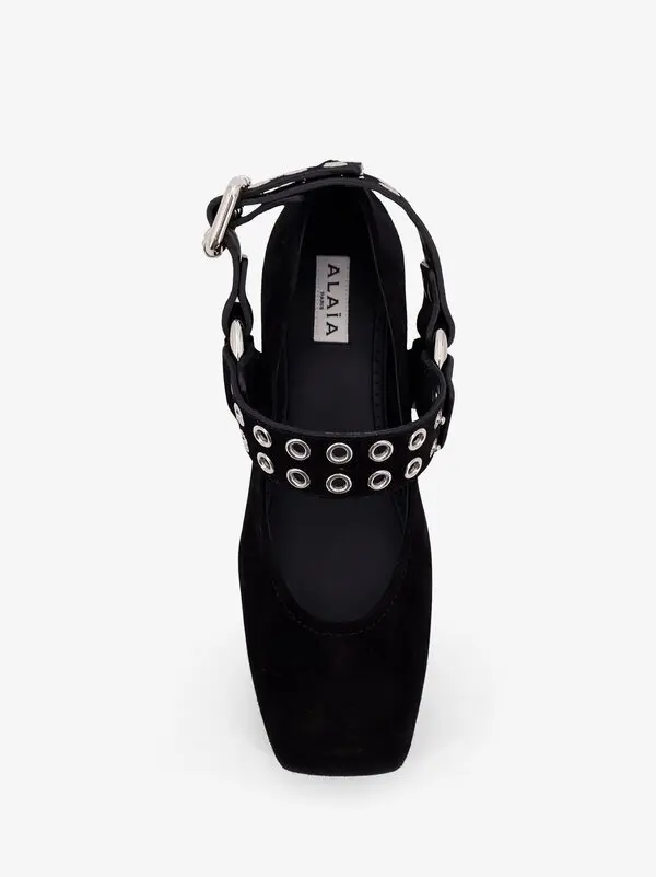 Alaïa Suede Biker Flat - Black