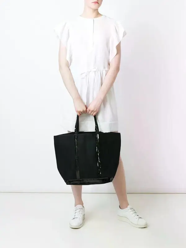 Vanessa Bruno Sequin Trimmed Shopper Tote - Black