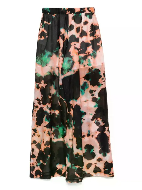 ROBERTO COLLINA Abstract-print Wide-leg Trousers