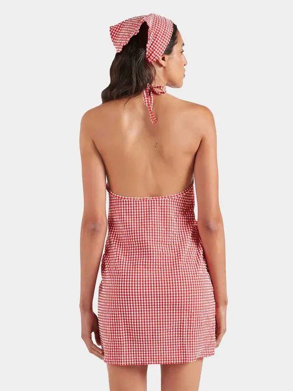 Hunza G Vichy Mini Dress - Red