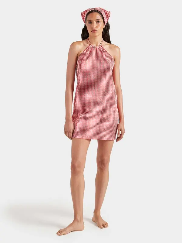 Hunza G Vichy Mini Dress - Red