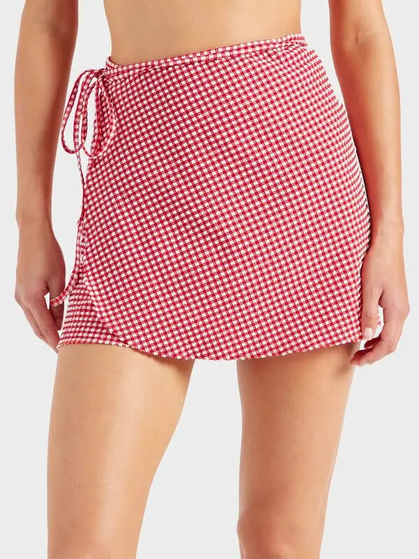 Hunza G Gingham Seersucker Short Sarong