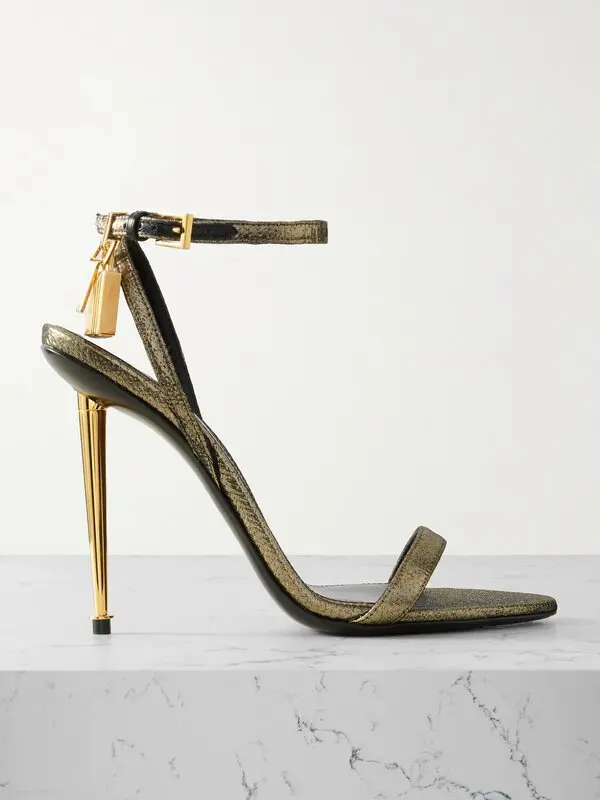 TOM FORD Padlock Lamé Sandals