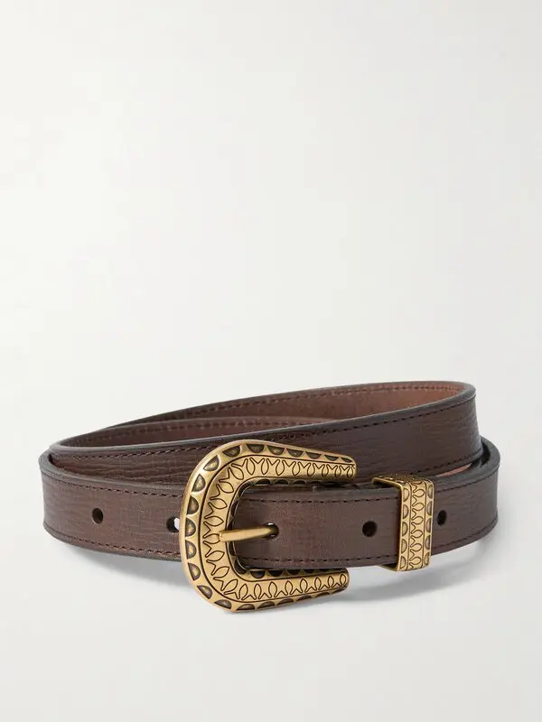 Valentino Garavani Vlogo Leather Belt - Brown
