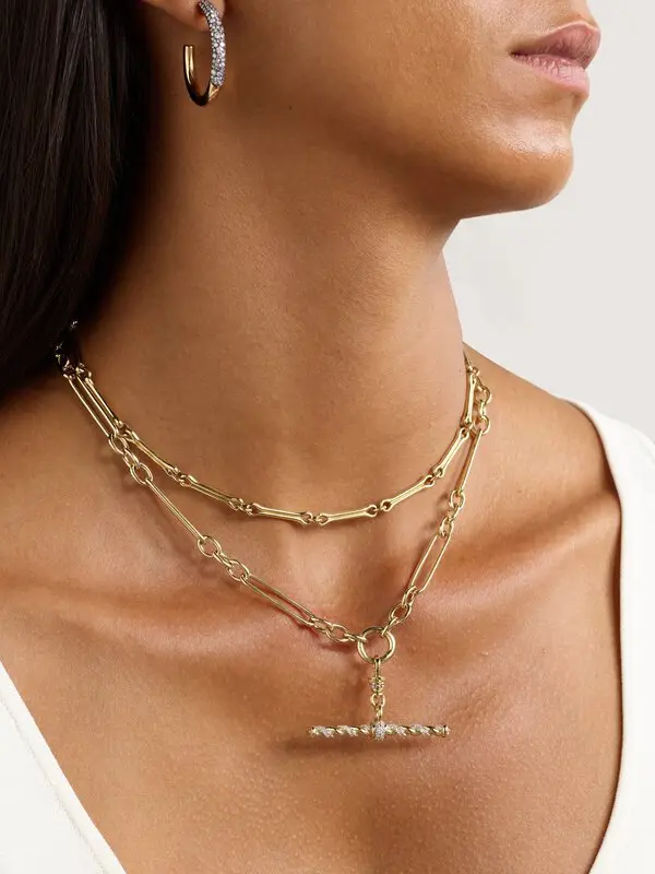 LUCY DELIUS Trombone 14-karat Link Necklace