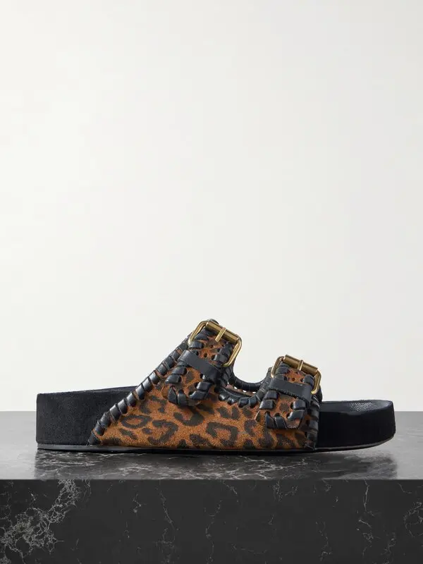 Isabel Marant Lennyo Slides - Animal Print