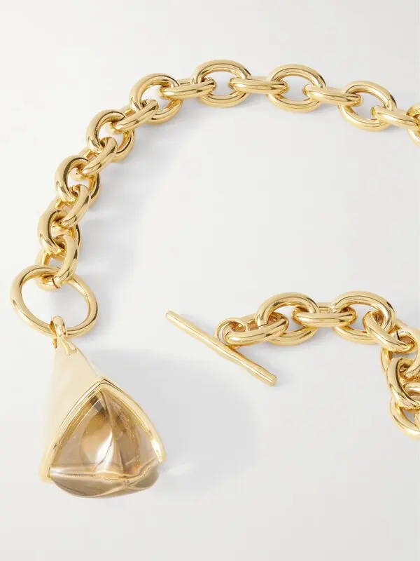 Chloé Tone And Resin Pendant Necklace
