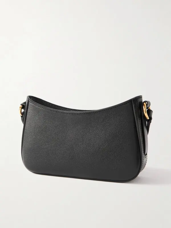 Chloé Textured-leather Shoulder Bag With Horse Medal