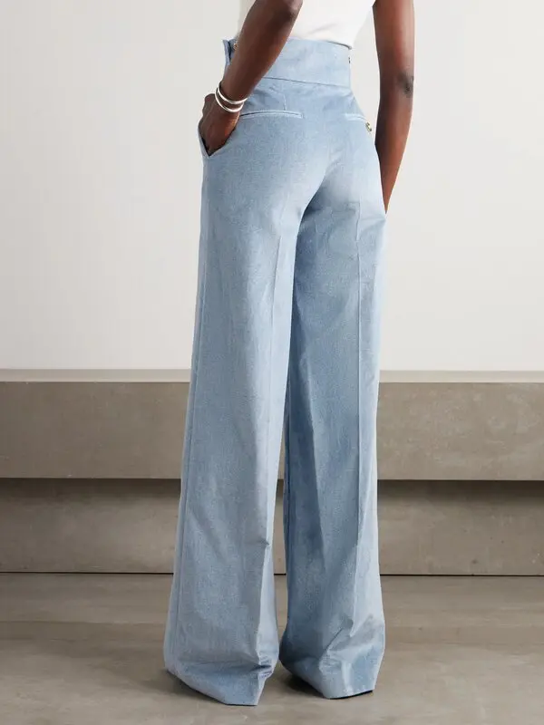 Altuzarra Rudy Wide-leg Cotton-twill Pants - Blue
