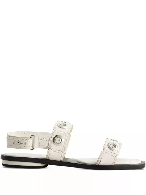 Bernardo 1946 Eyelet-embellished Flat Sandals - White