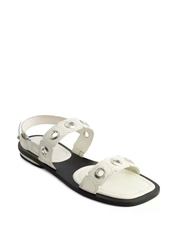 Bernardo 1946 Eyelet-embellished Flat Sandals - White