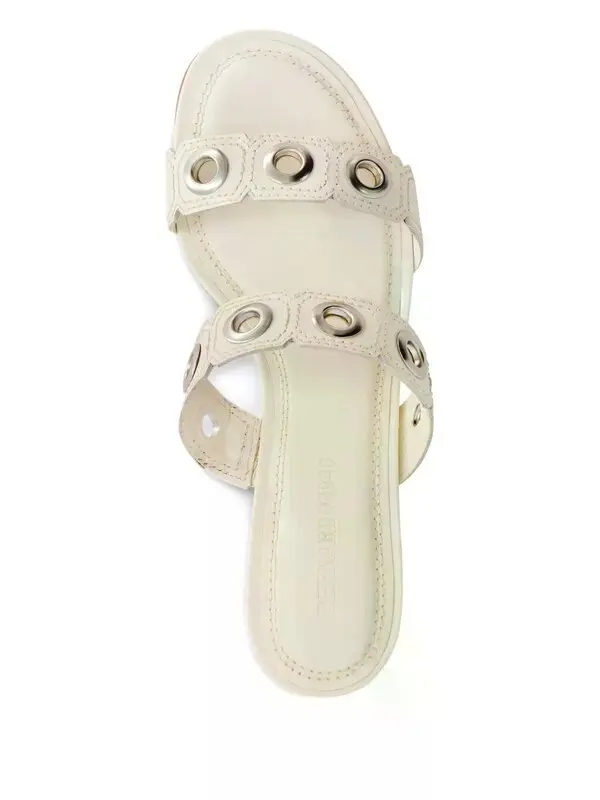 Bernardo Patra 55mm Eyelet Heeled Sandals - White