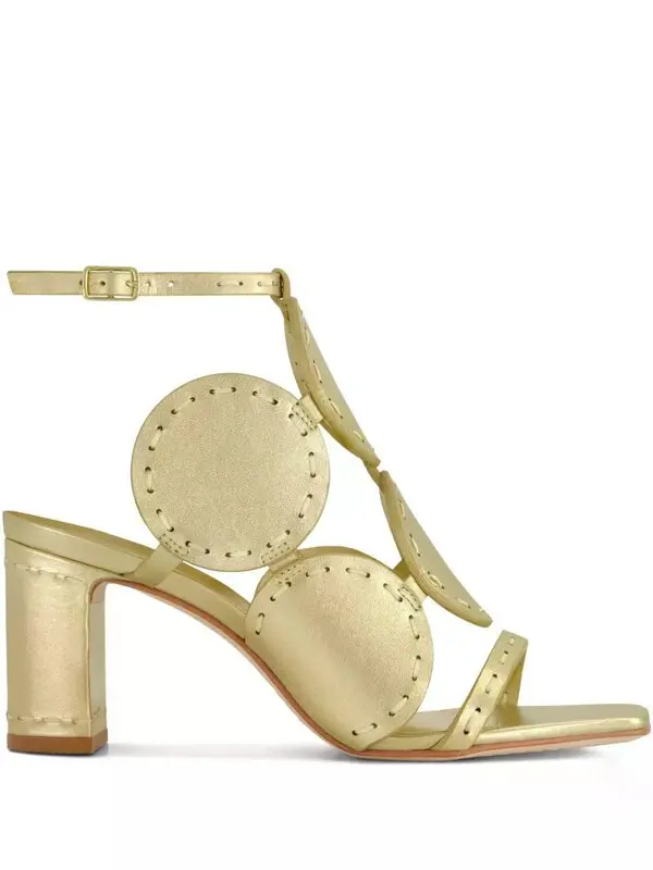 Bernardo 1946 75mm Circular-embellished Sandals - Gold