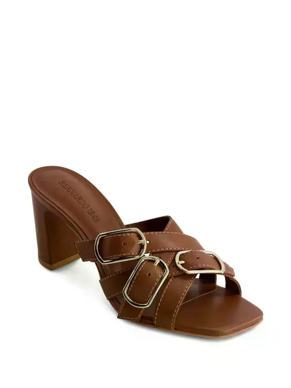 Bernardo 1946 80mm Double-buckle Slide Sandals - Brown