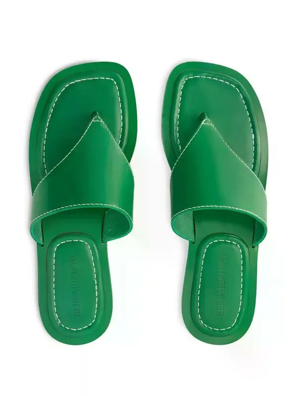 Bernardo Flat Thong Sandals Green Editorialist
