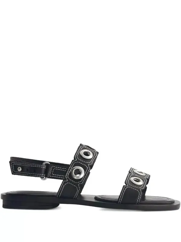 Bernardo 1946 Acro Grommet-embellished Flat Sandals - Black