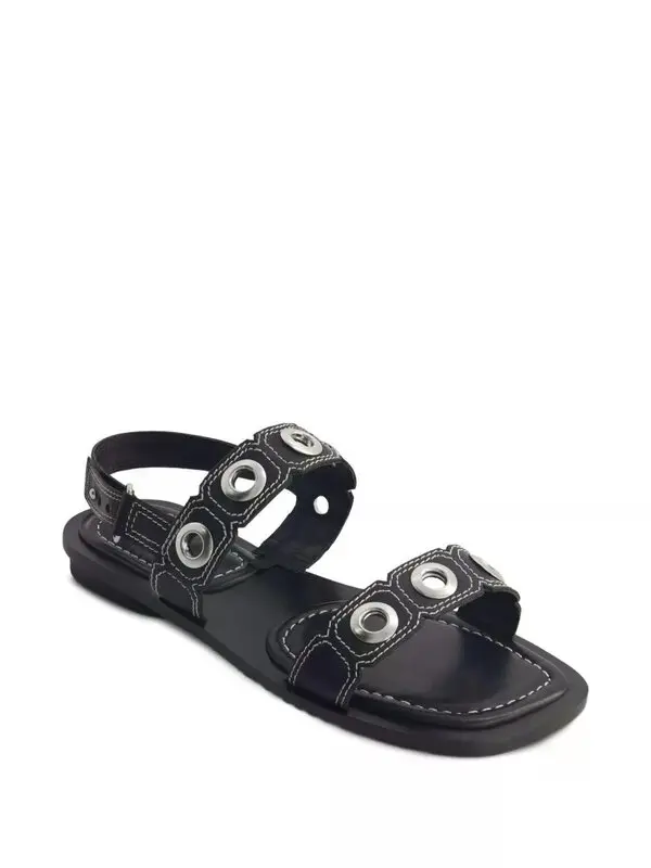 Bernardo 1946 Acro Grommet-embellished Flat Sandals - Black