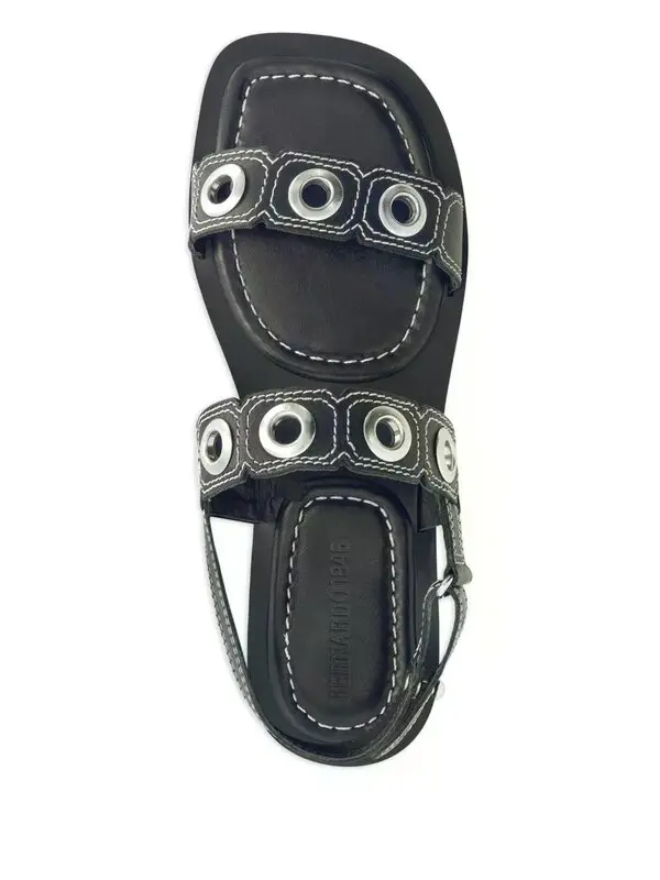 Bernardo 1946 Acro Grommet-embellished Flat Sandals - Black