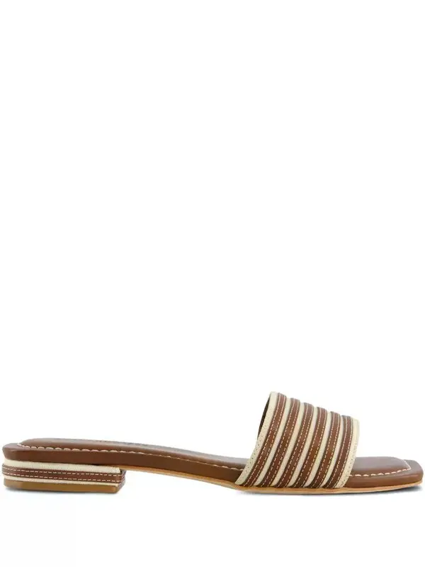 Bernardo 1946 Myko Striped Flat Sandals - Brown