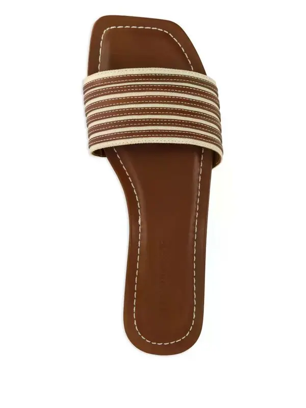 Bernardo 1946 Myko Striped Flat Sandals - Brown