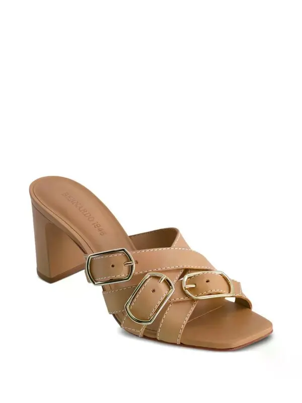 Bernardo Buckle-embellished Block-heel Sandals - Brown