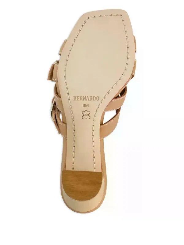 Bernardo Buckle-embellished Block-heel Sandals - Brown