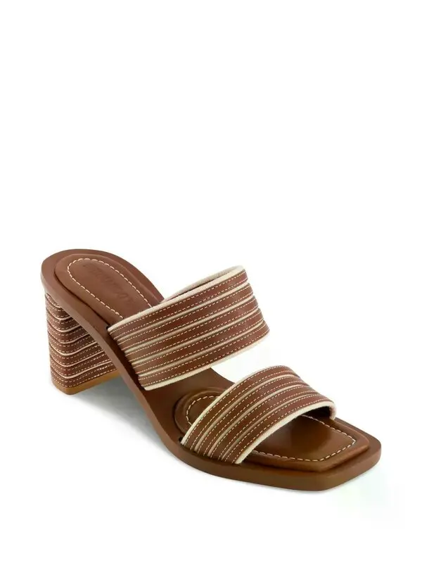 Bernardo 1946 70mm Striped Sandals - Brown