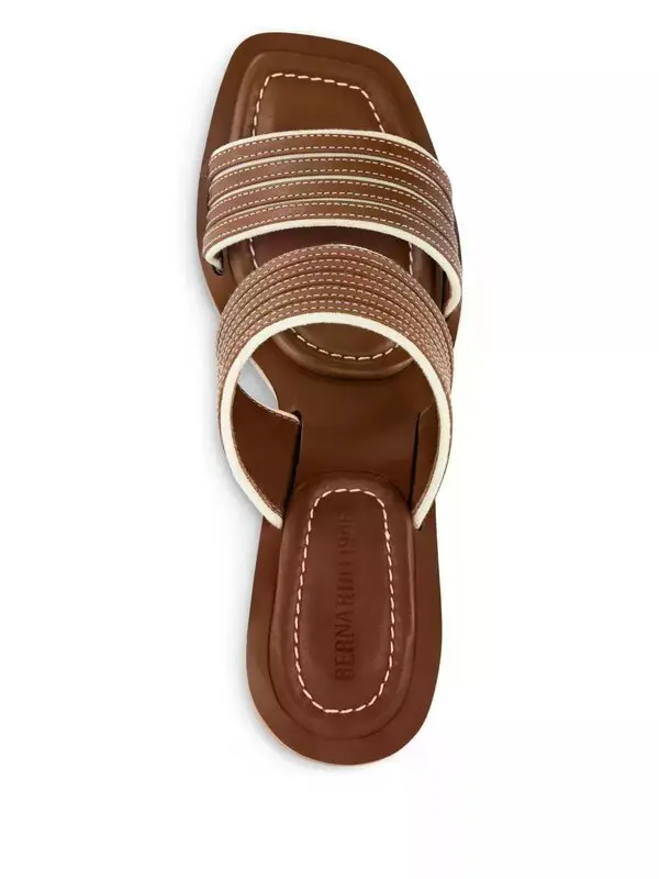 Bernardo 1946 70mm Striped Sandals - Brown