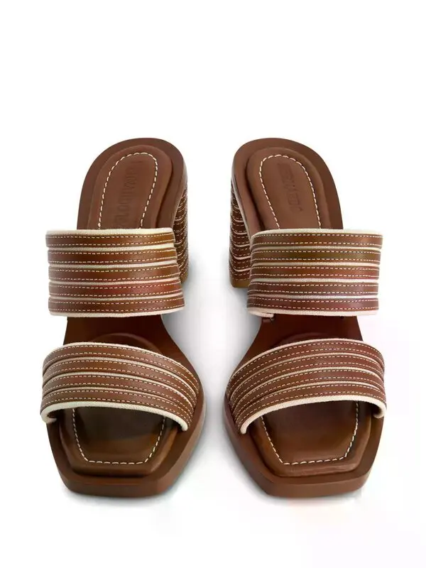 Bernardo 1946 70mm Striped Sandals - Brown