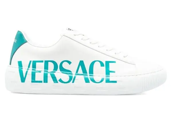 Versace Greca Sneakers - White/aqua Blue