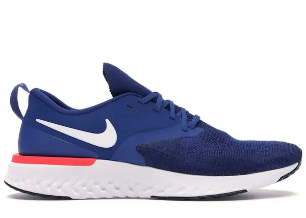 Nike Odyssey React Flyknit 2 Sneakers - Indigo Force Blue Void Red Orbit White