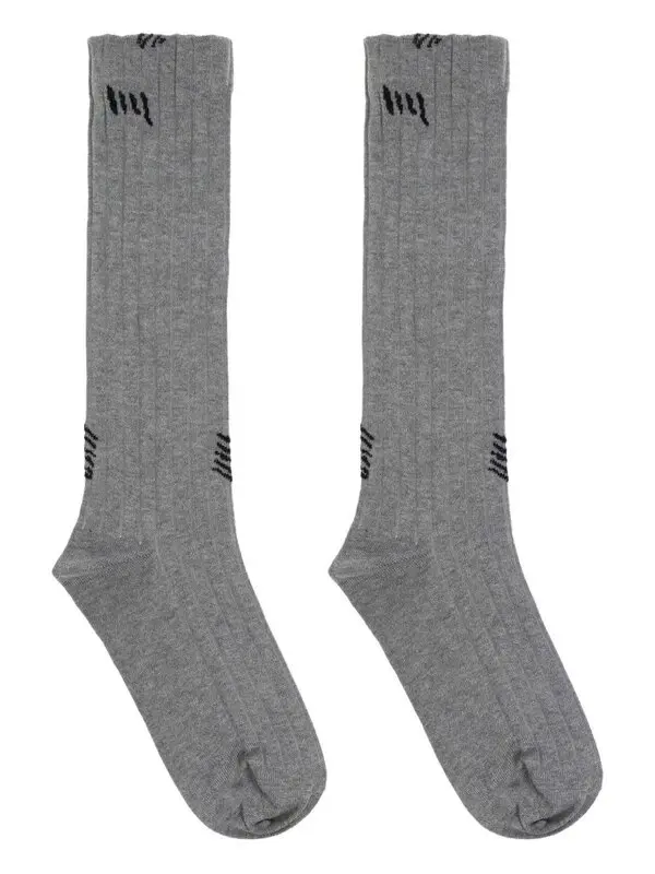 Marni Intarsia-knit Socks - Grey