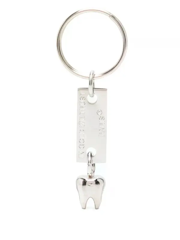 IN GOLD WE TRUST PARIS Tooth Keyring - Silver