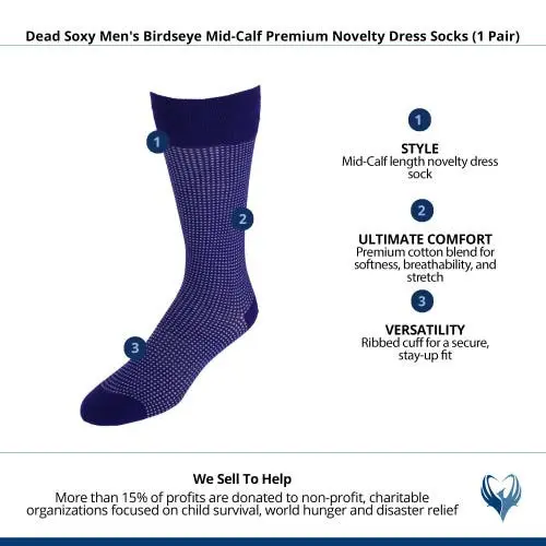 DEADSOXY Birdseye Mid-calf Dress Socks