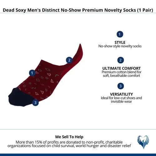 DEAD SOXY Distinct No-show Premium Novelty Socks - Red