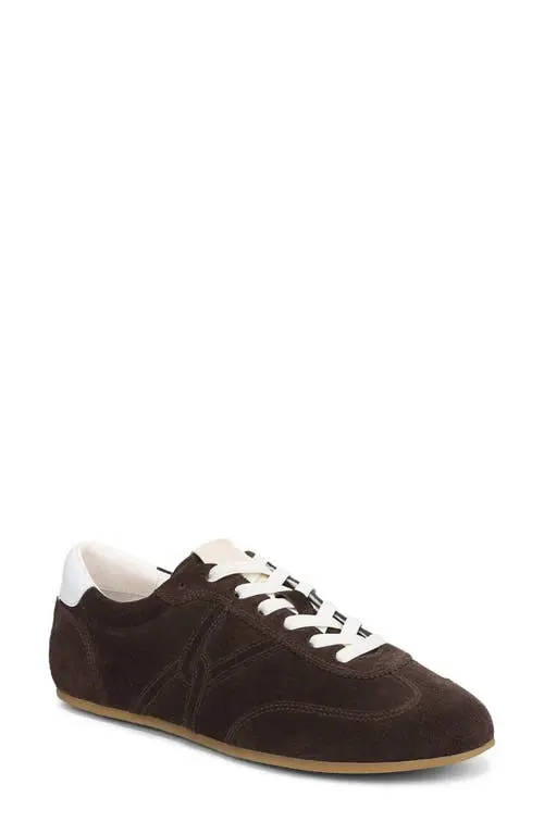 Veronica Beard Riviera Suede Low Top Sneakers - Espresso