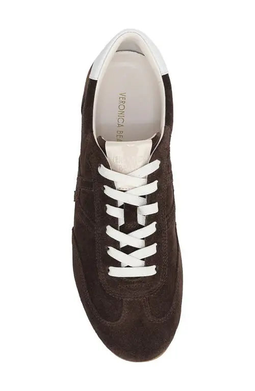 Veronica Beard Riviera Suede Low Top Sneakers - Espresso