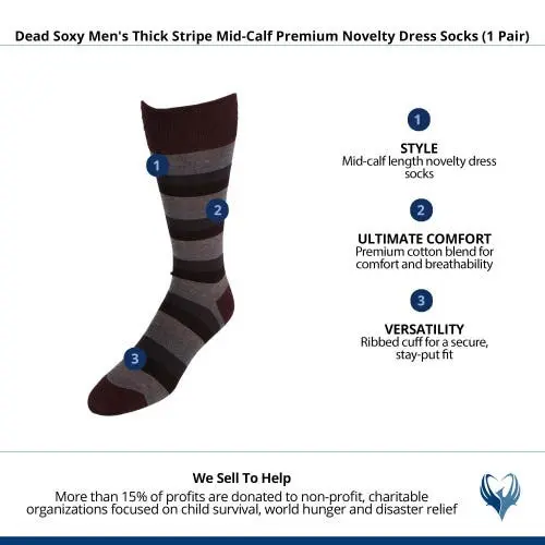 DEADSOXY Thick Stripe Mid-calf Dress Socks