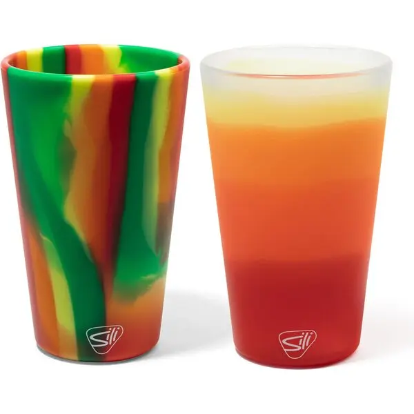 SILIPINT Silicone Pint Glasses Set Of 2 - Multicolored