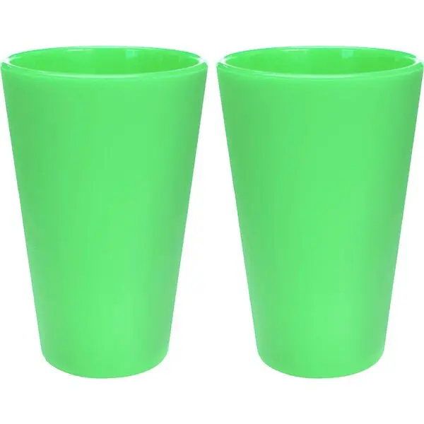 SILIPINT 16-ounce Pint Glasses, Set Of Two - Green
