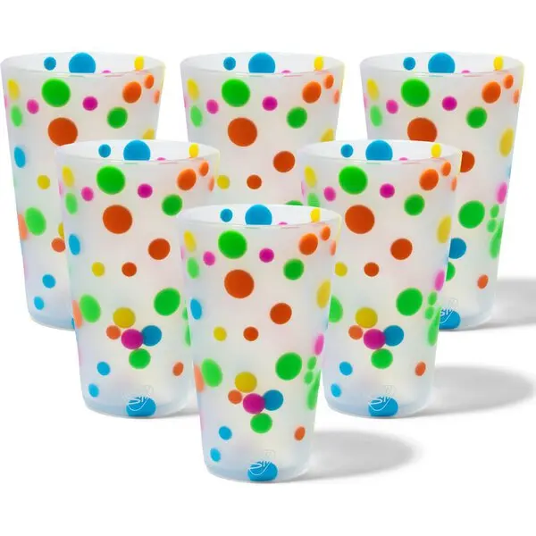 SILIPINT Silicone Pint Glasses 16 Oz 6 Pack - Multicolored