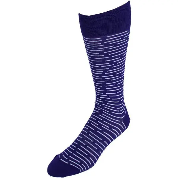 DEADSOXY Broken Stripe Mid-calf Dress Socks - Purple