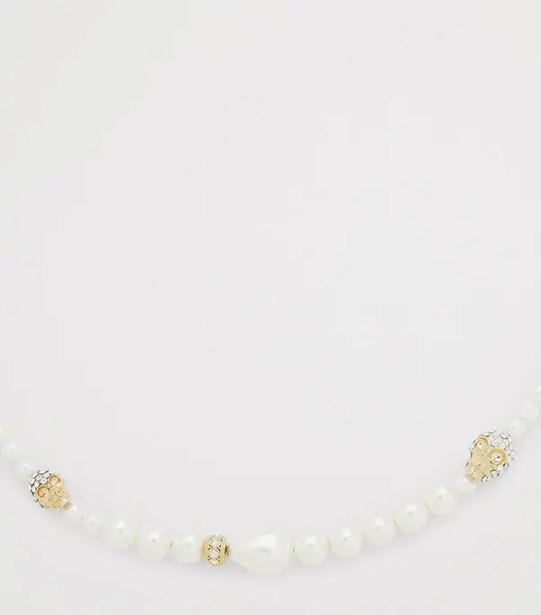 Alexander McQueen Faux Pearl And Skull Necklace