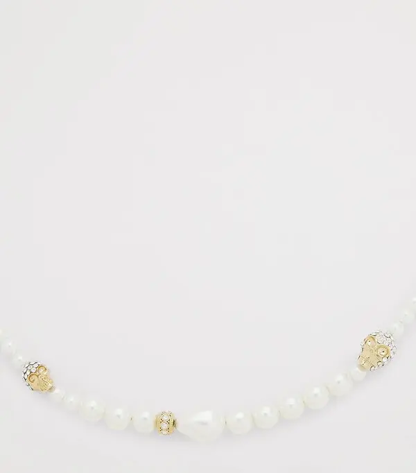 Alexander McQueen Faux Pearl And Skull Necklace
