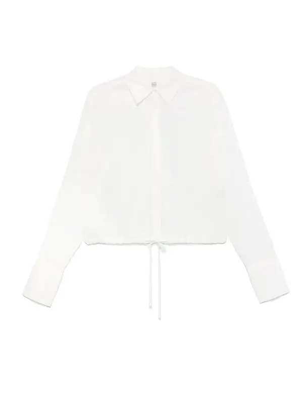 TOTEME Drawstring Hem Shirt - Neutrals