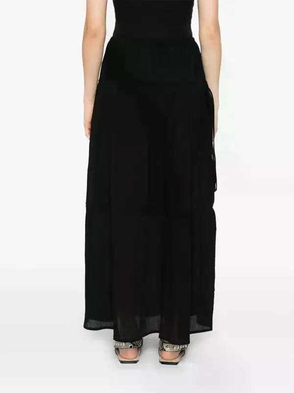 TOTEME Organic Cotton Tiered Skirt - Black