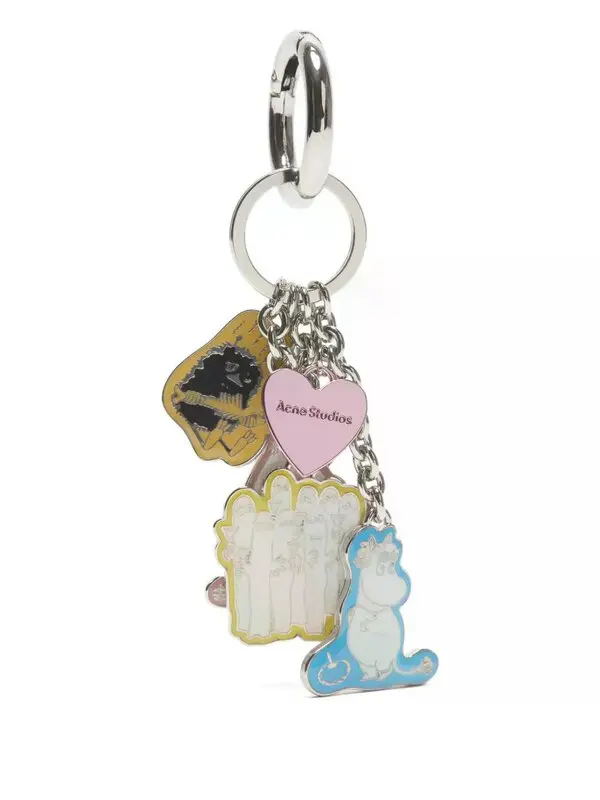 Acne Studios Charm-embellished Keychain - Silver