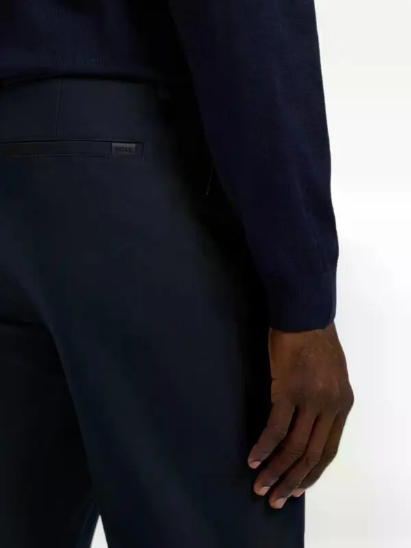 BOSS Cotton-blend Straight-leg Trousers - Blue