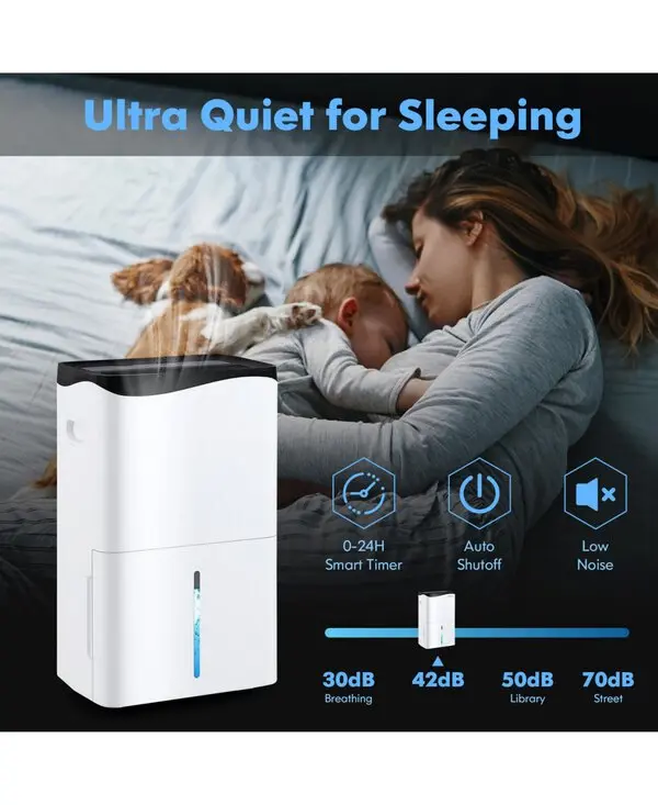 VOLENCA 100-pint Dehumidifier With Smart App And Alexa Control For Home And Basements